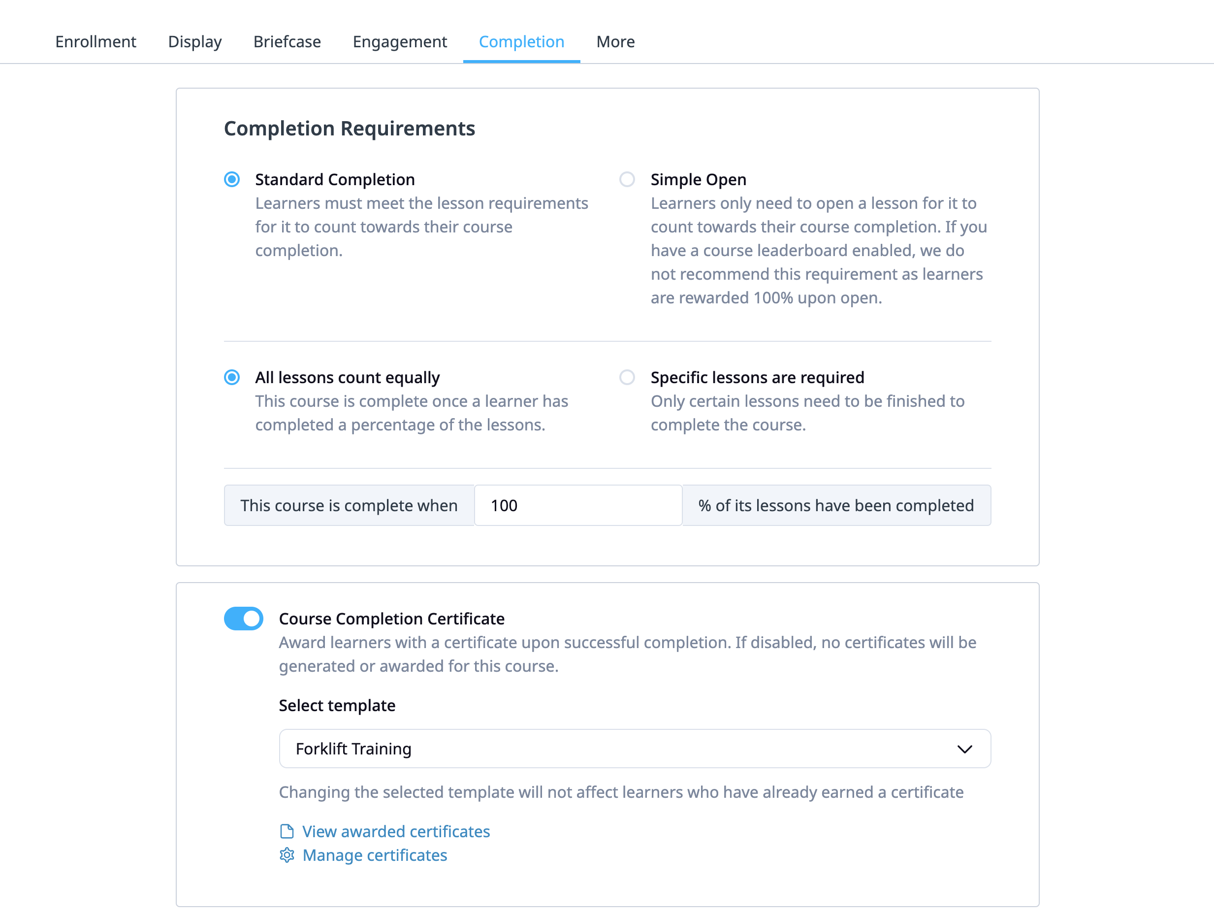 Recurring Certification